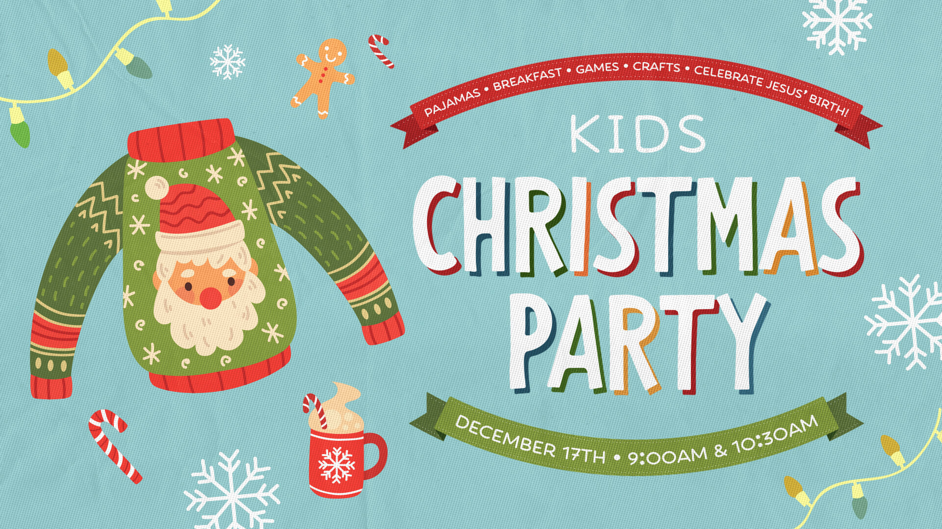 Kids Christmas Party - Remix Church Media - Church Graphics