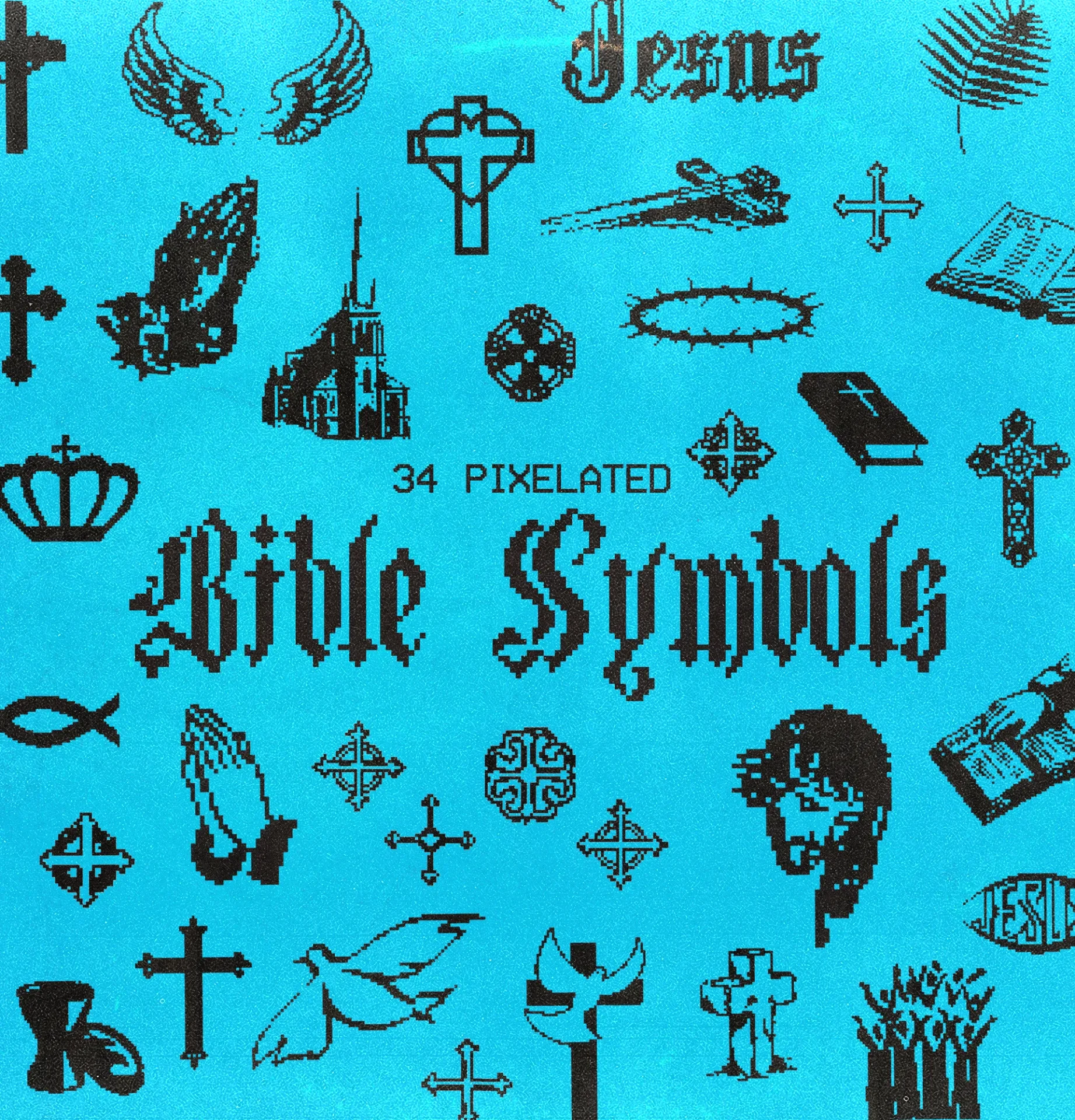 Pixelated Bible Symbols - Remix Church Media - Church Graphics